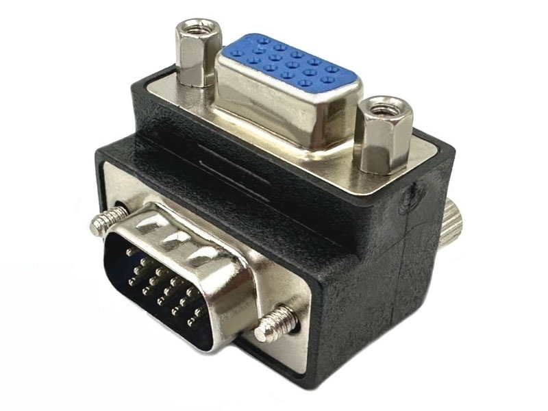 VGA 三排15公-15母 90度 轉接頭